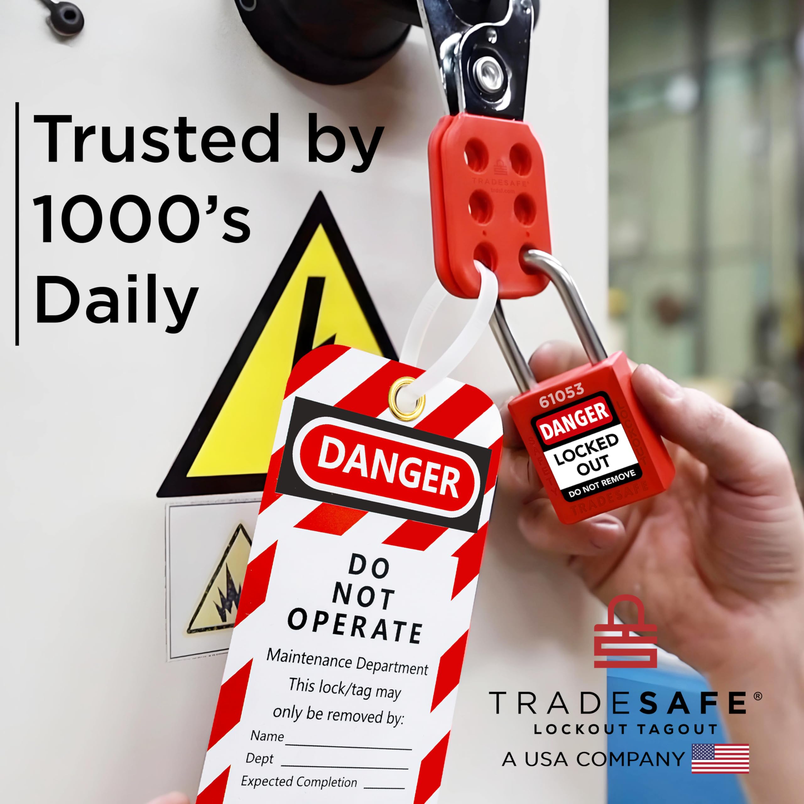 Mua TRADESAFE Lockout Tagout Kit with Hasps, Lockout Tags, Red Loto ...
