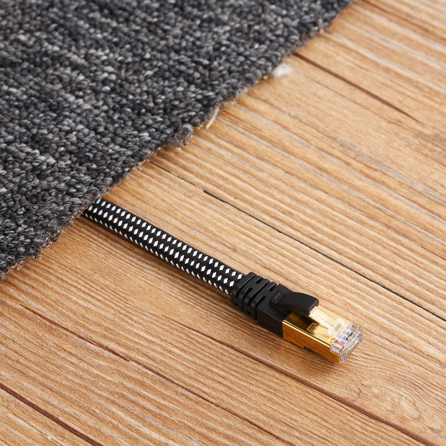 Cat 7 Ethernet Cable,Black 3M/10FT DanYee Nylon Braided CAT7 High Speed ...