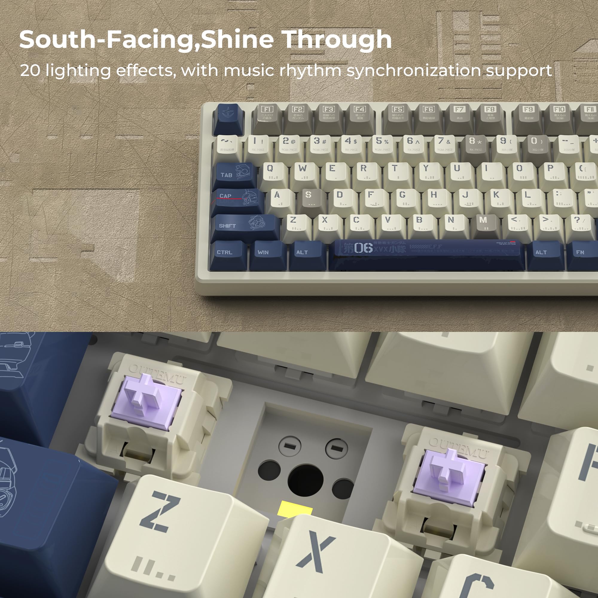 Mua OHY Gundam Keyboard,XXV K98 Wireless Gaming Keyboard Cherry Profile ...