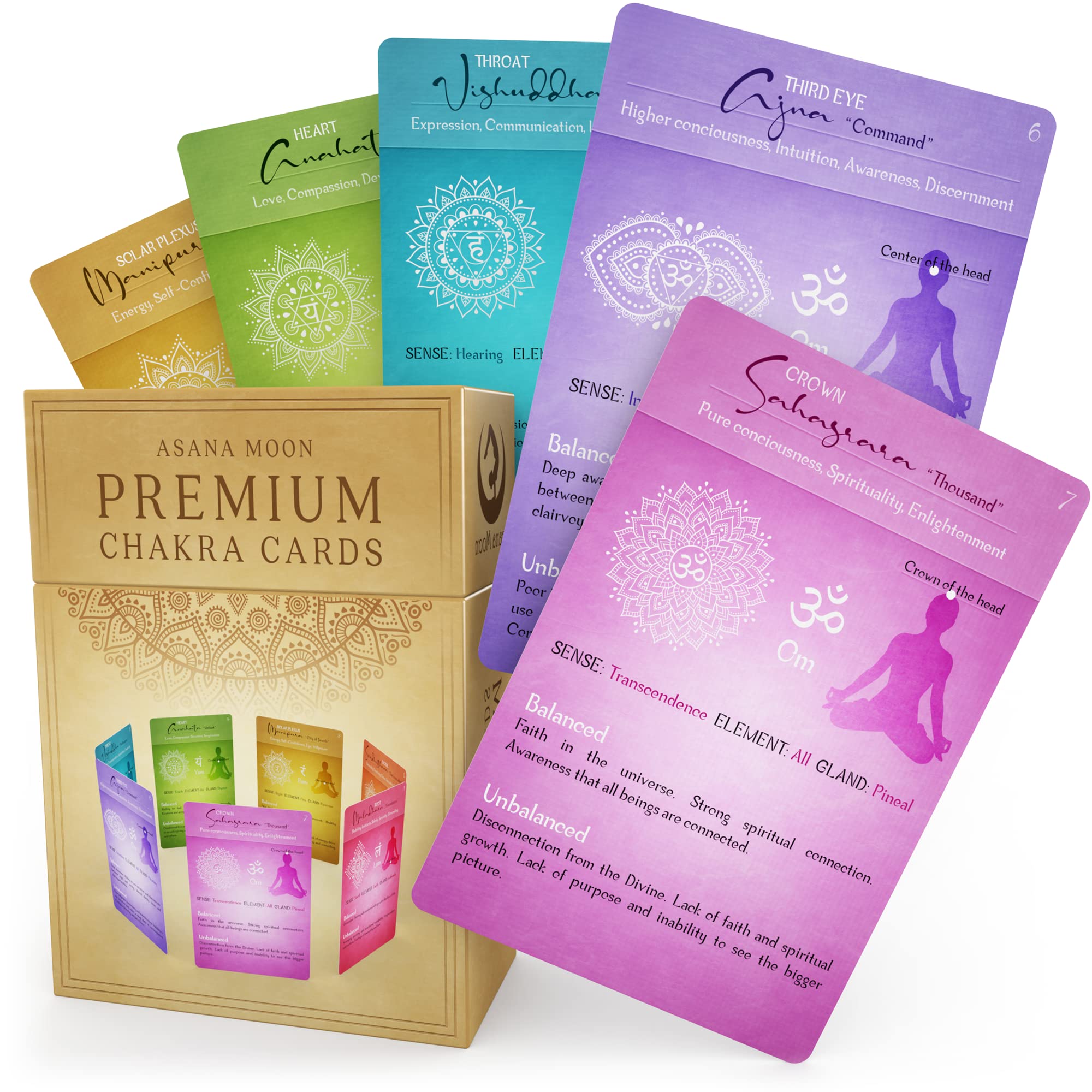Mua Asana Moon 80 Chakra Cards – Chakra Healing Deck with Affirmations ...