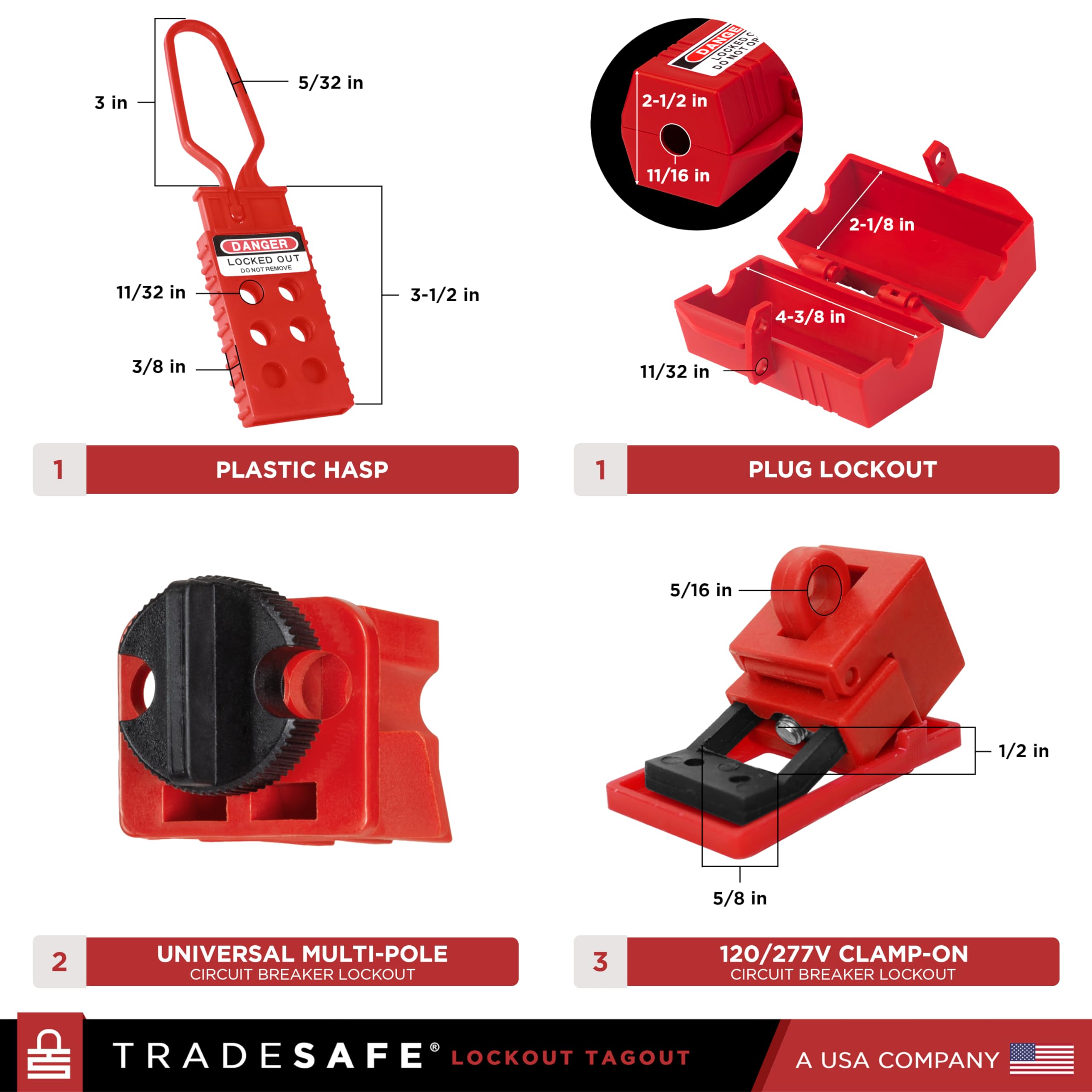Mua TRADESAFE Electrical Lockout Tagout Kit - Hasps, Clamp on and ...