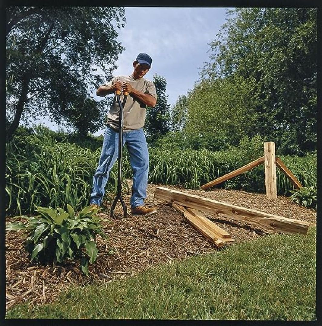 Fiskars 60" Steel Posthole Digger, Long-Handled Construction And Yard ...