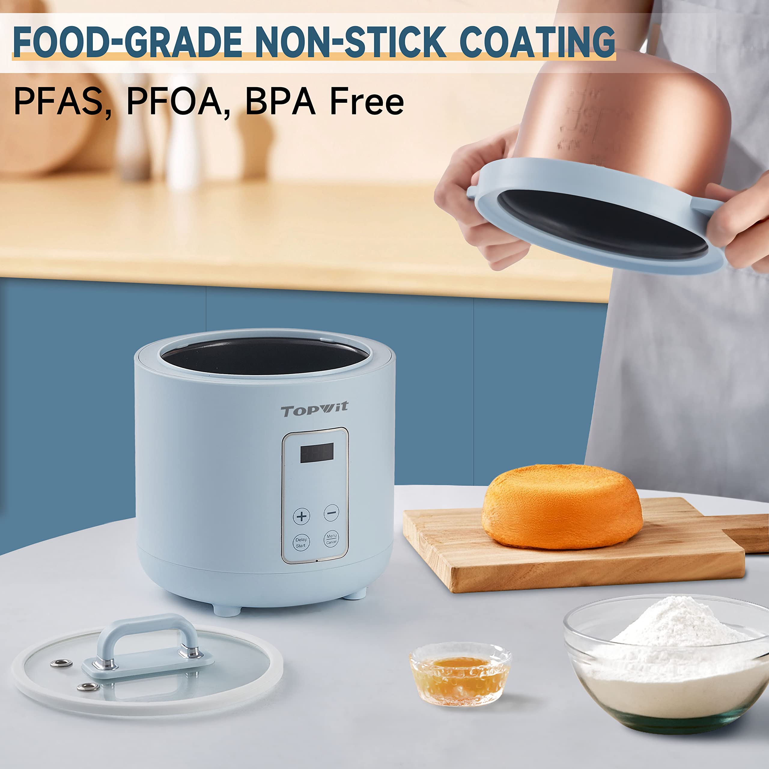 Mua Topwit Mini Rice Cooker, 2 Cups Uncooked Rice Cooker Small with ...