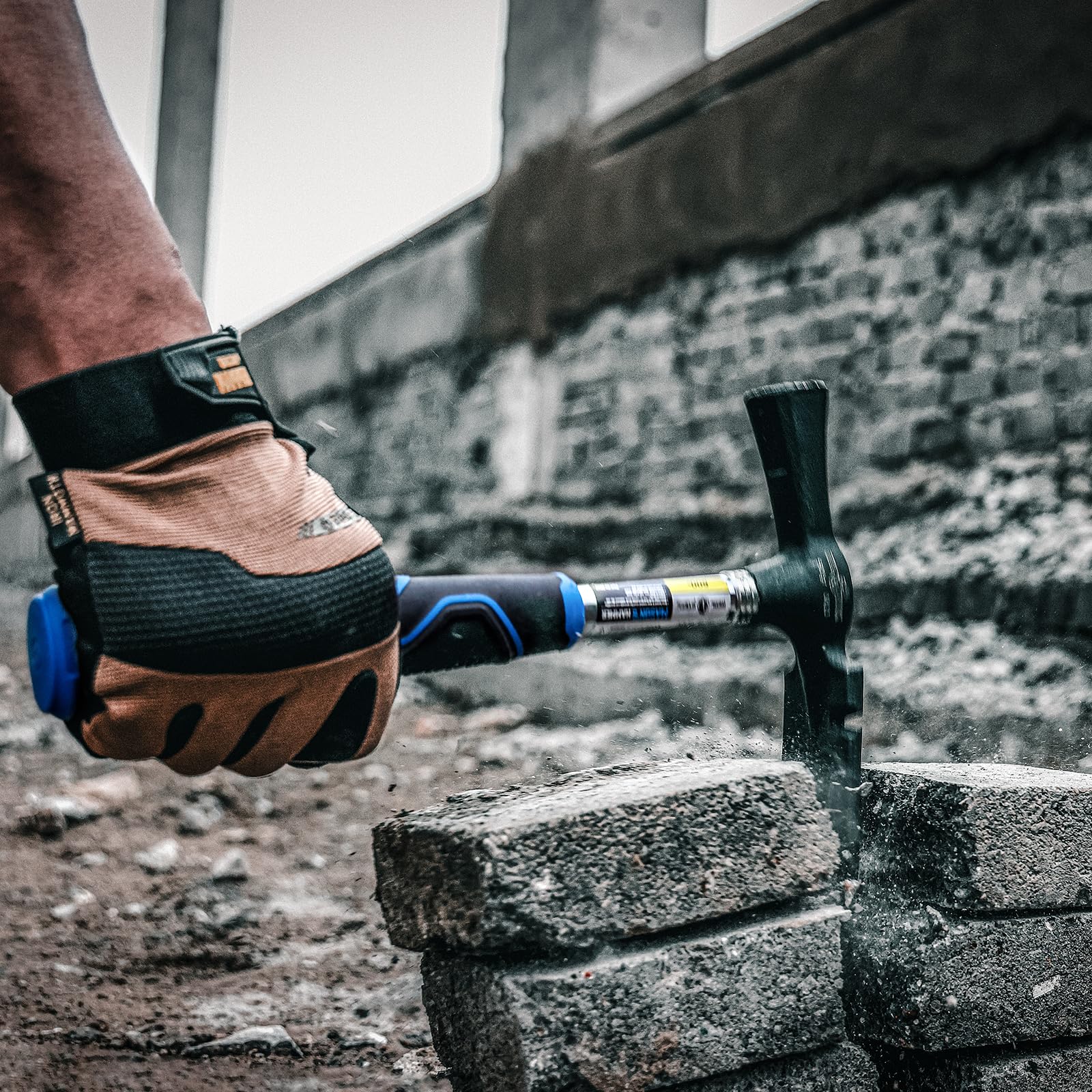 REAL STEEL Ultra Rock Pick Hammer 21 Oz Steel Chipping Brick Masonry ...