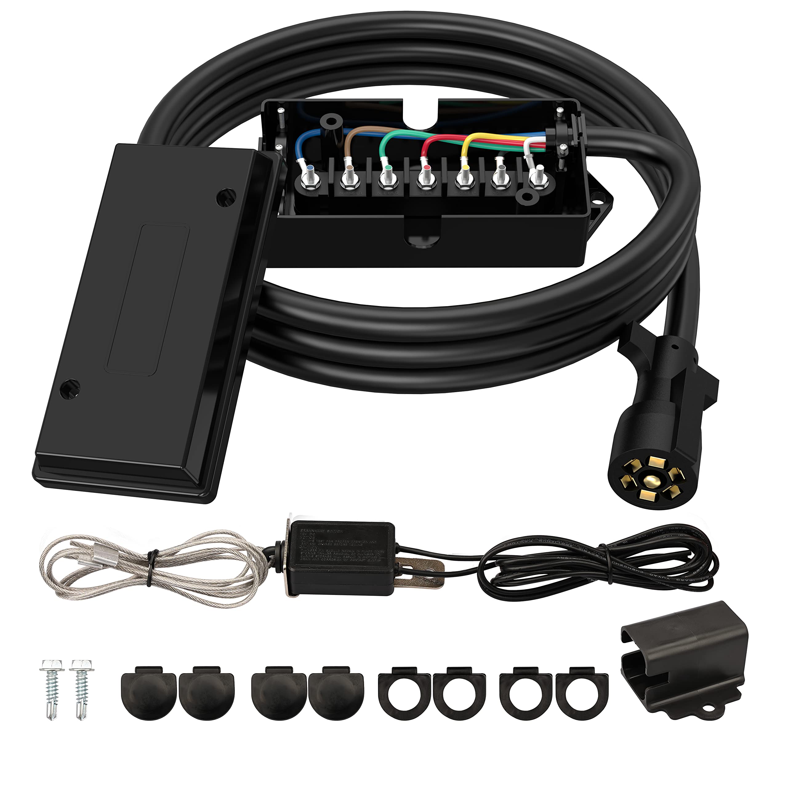 Mua RVGUARD 7 Way 8 Foot Trailer Cord with 7 Gang Junction Box Kit ...