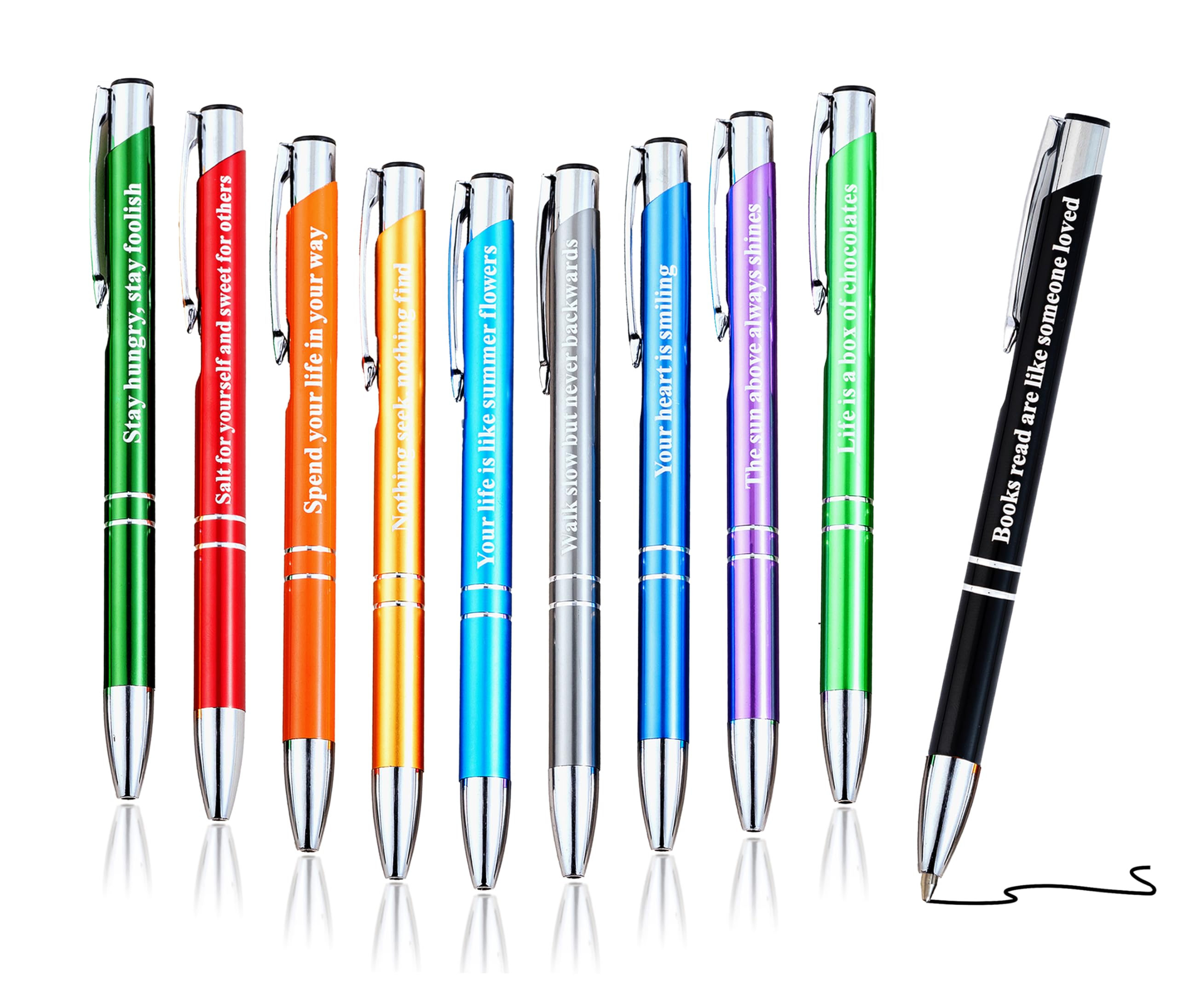 Erianthe 10 Pcs Inspirational Ballpoint Pens,Motivational Black Ink ...