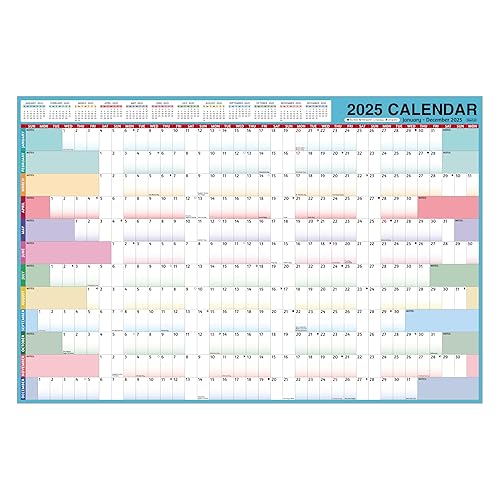 2025 Yearly Wall Calendar - Large Yearly Calendar 2025, Jan 2025 - Dec ...