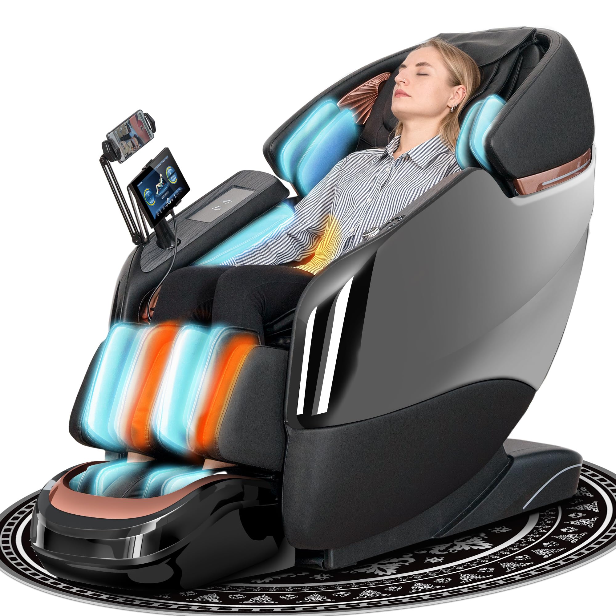 KTENTITO Massage Chair Full Body, 2025 Zero Gravity SL-Track Shiatsu Massage Chairs Recliner ...