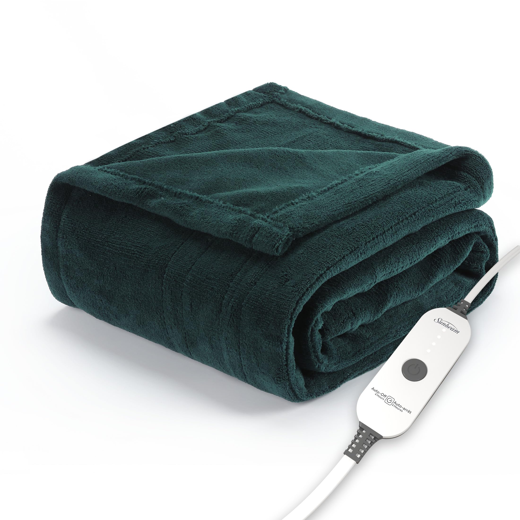 Sunbeam Royal Luxe Botanical Green Heated Personal Throw / Blanket ...