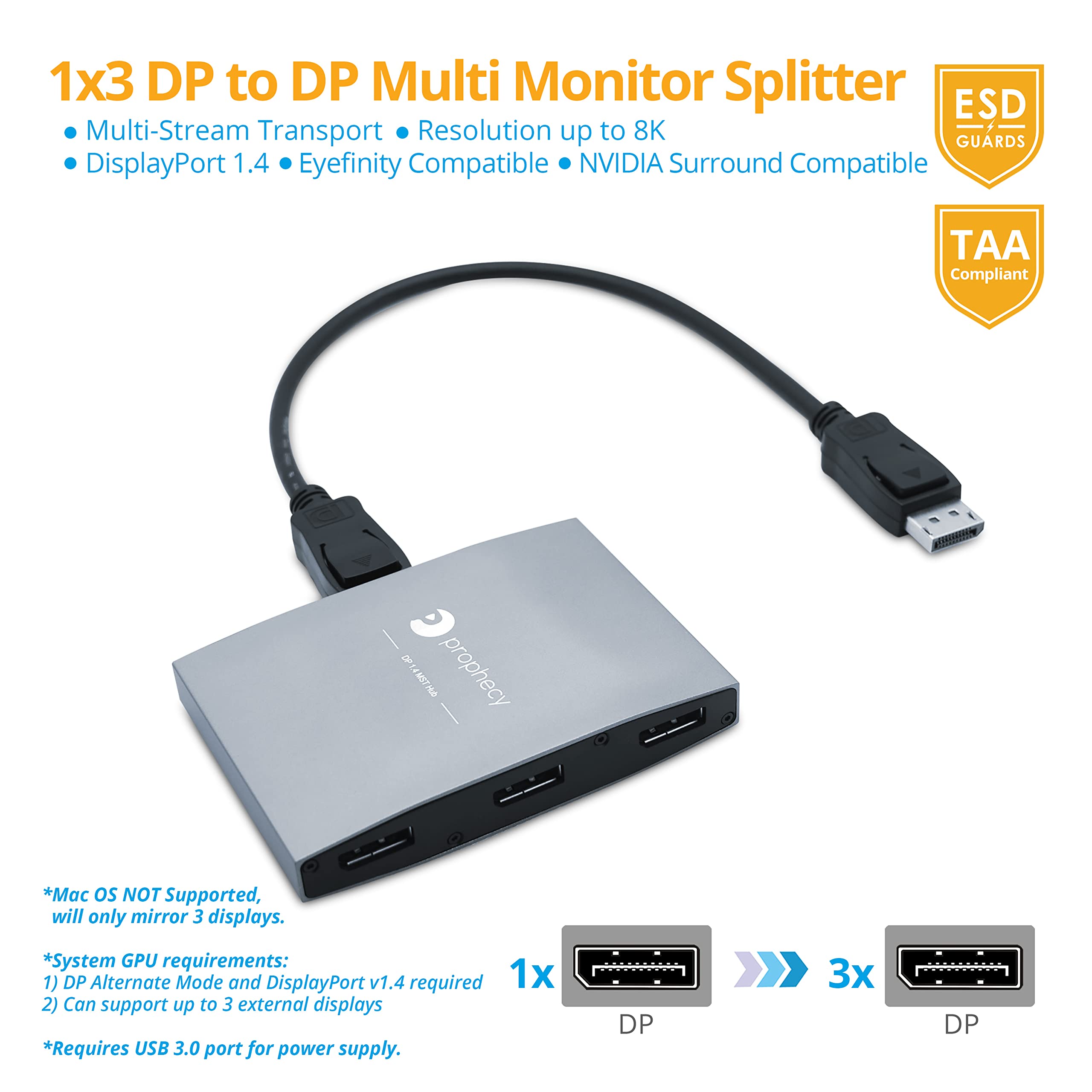 Mua gofanco Prophecy DisplayPort 1.4 MST Hub to 3 Port DisplayPort – DP ...