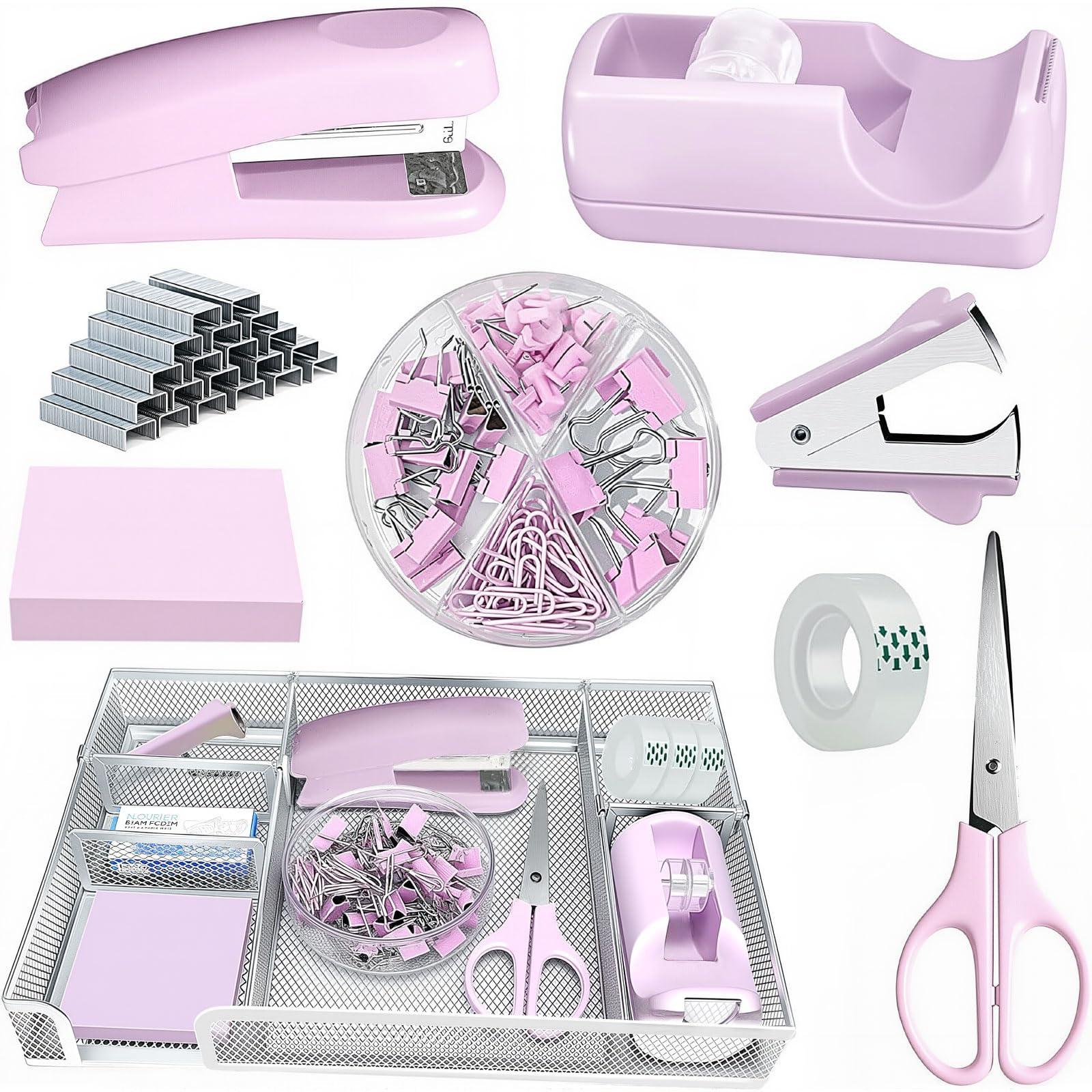 Purple Office Desk Accessories,Purple Office Supplies Set, Desk Drawer ...