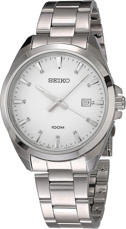 Watch Seiko Unisex Quarz Steel White Dial SUR205P1: Amazon.co.uk: Watches
