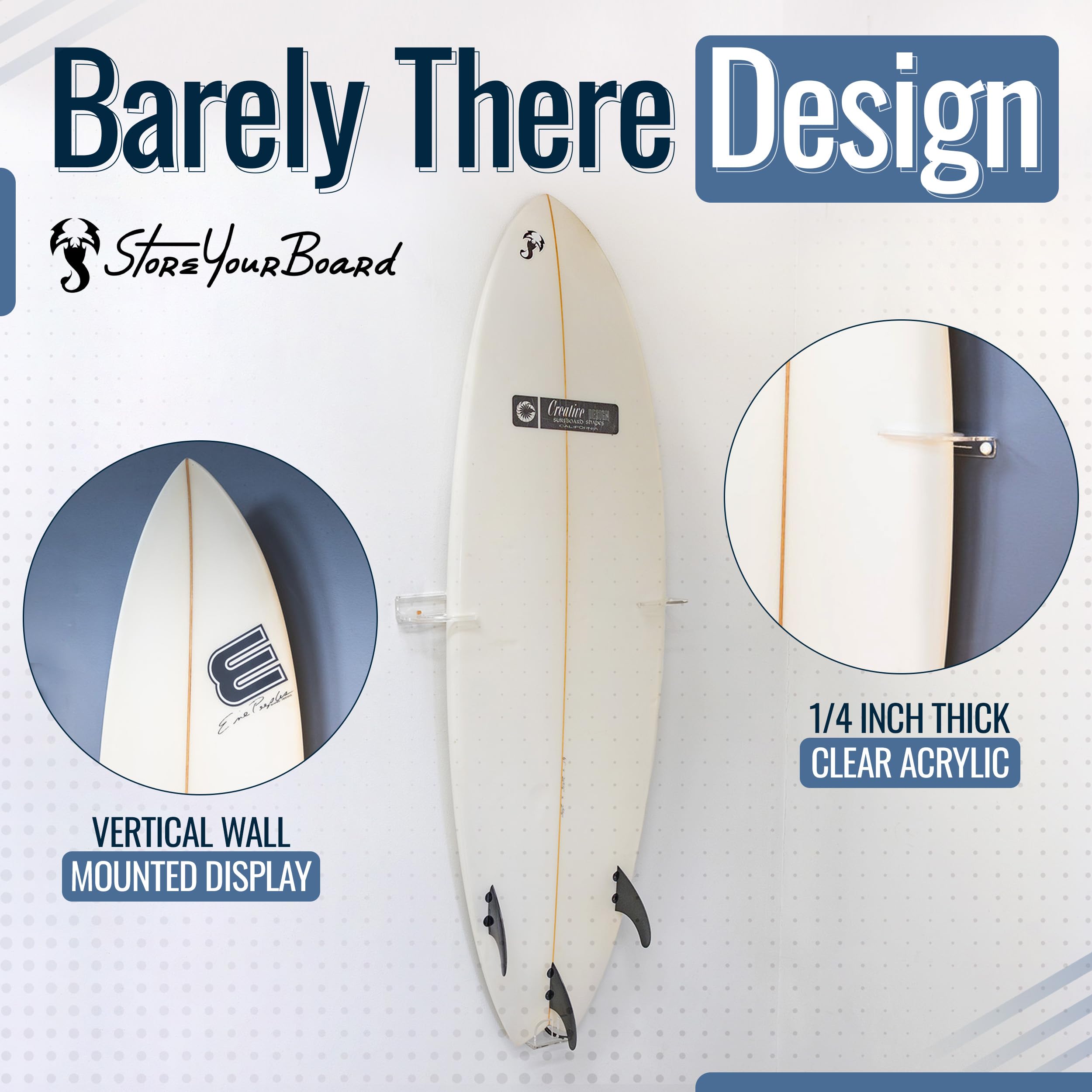 Mua StoreYourBoard Floating Surfboard Wall Mount, Clear Acrylic Surf ...