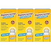 Amazon.com: Aspercreme Odor Free Max Strength Lidocaine Pain Relief Liquid with Roll-On No Mess ...