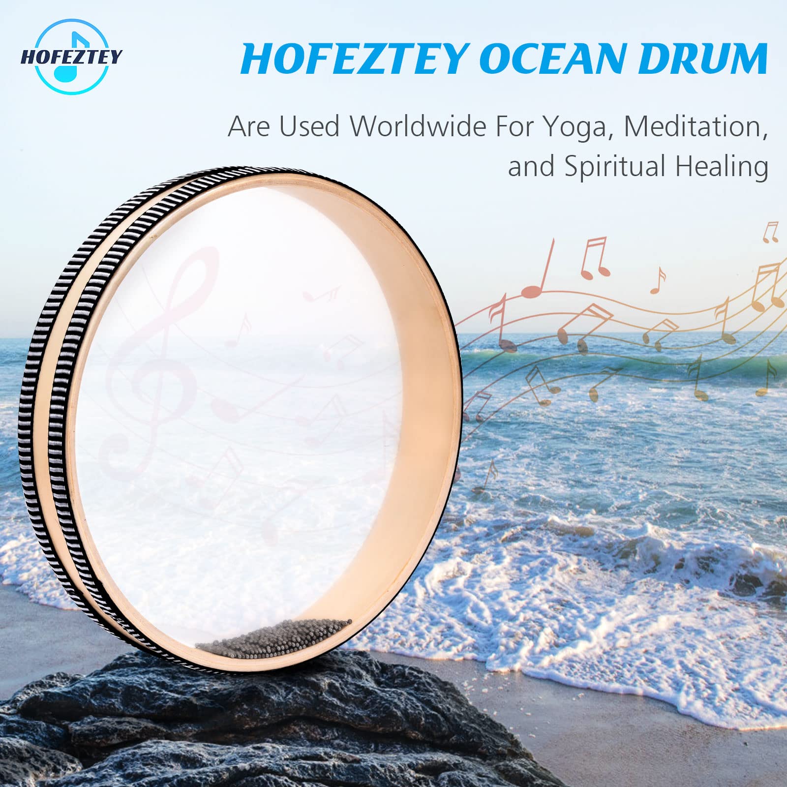 Mua Ocean Drum, 10" Sea Wave Drum for Meditation & Relaxation, Natural ...