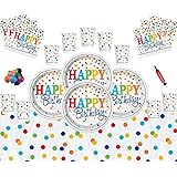 HusDow 34pcs Happy Birthday Decorations Supplies, Happy Birthday Banner ...