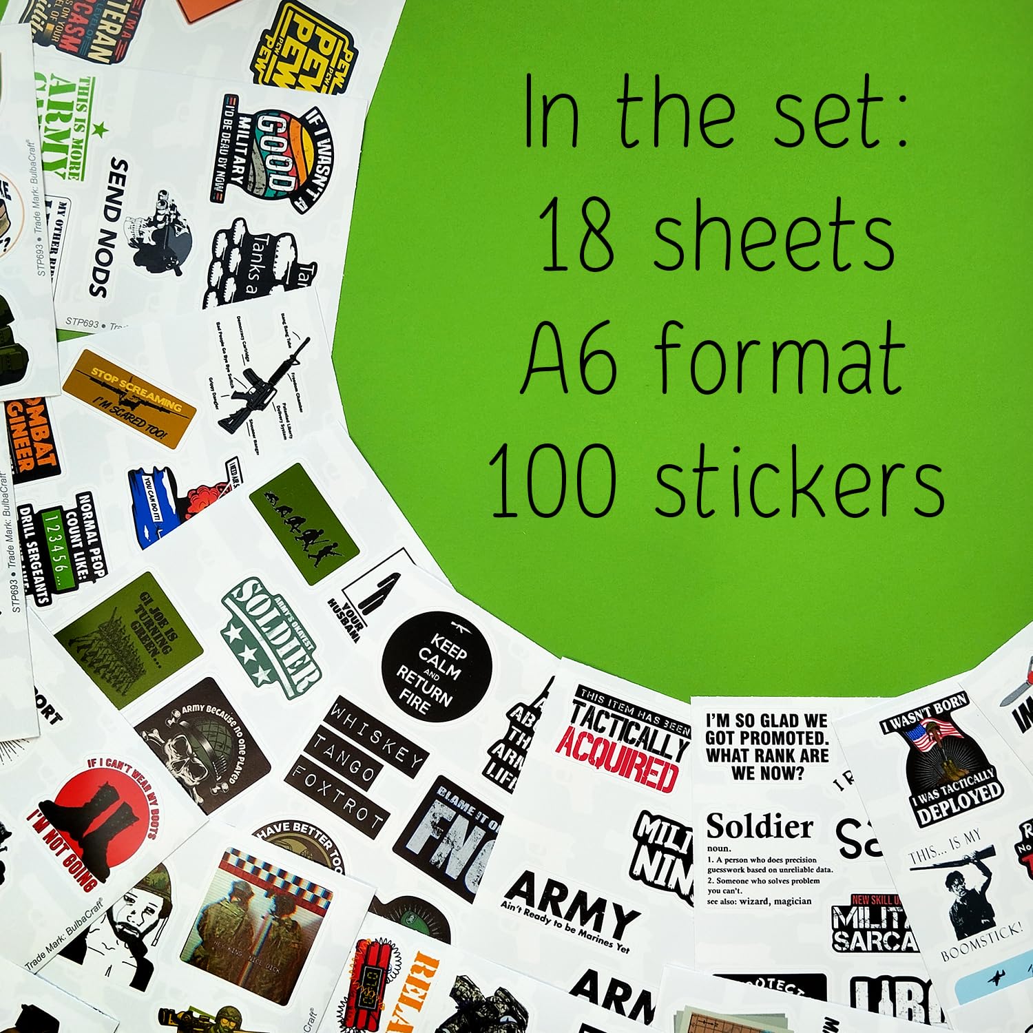 Mua BulbaCraft 100Pcs Funny Army Stickers and Decals — Small Vinyl ...