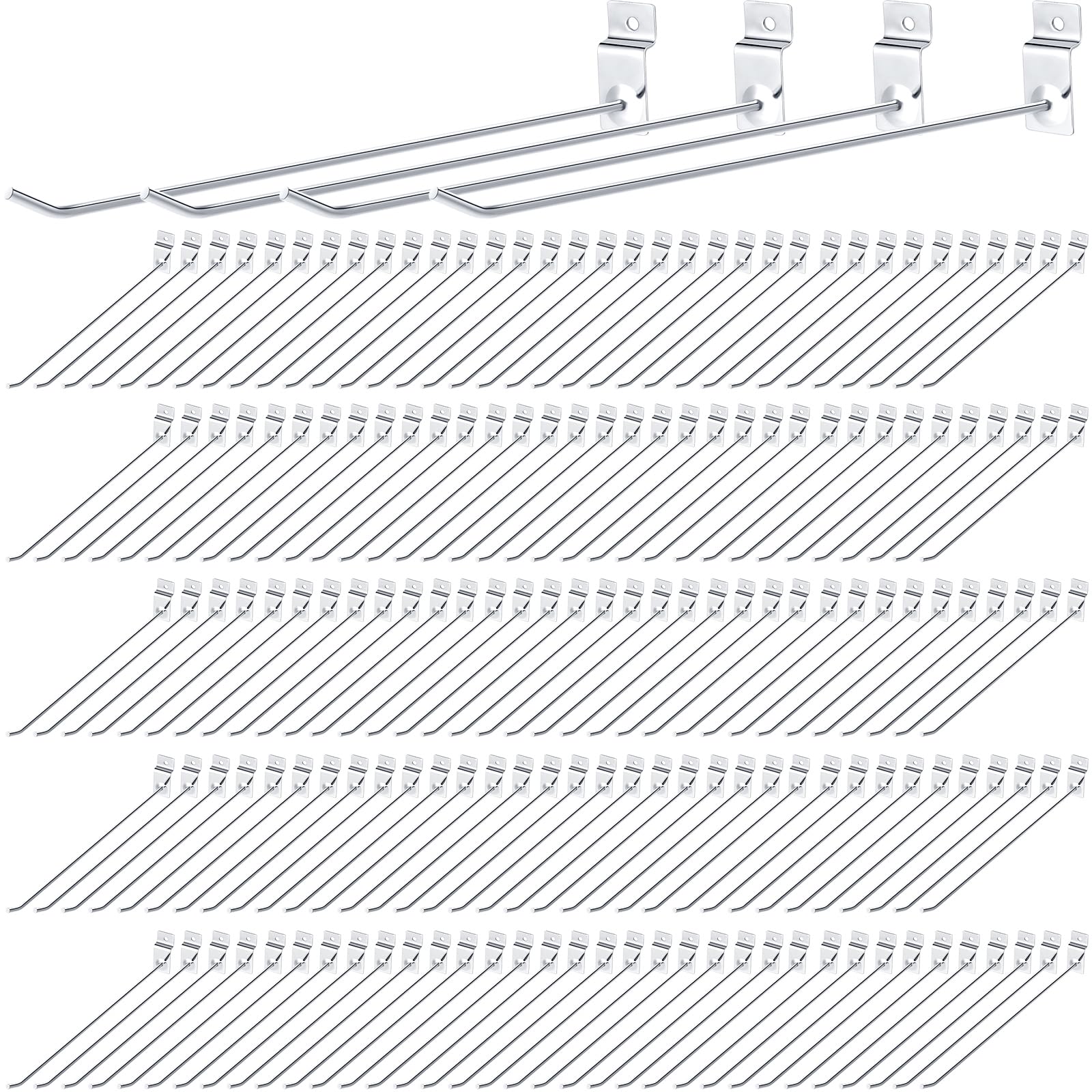 Therwen 100 Pieces 12 Inch Slatwall Hooks Hanging Slatwall Accessories ...
