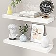 Amazon.com: 24 Inch Floating Shelves Set of 2, Modern White Solid Wood ...