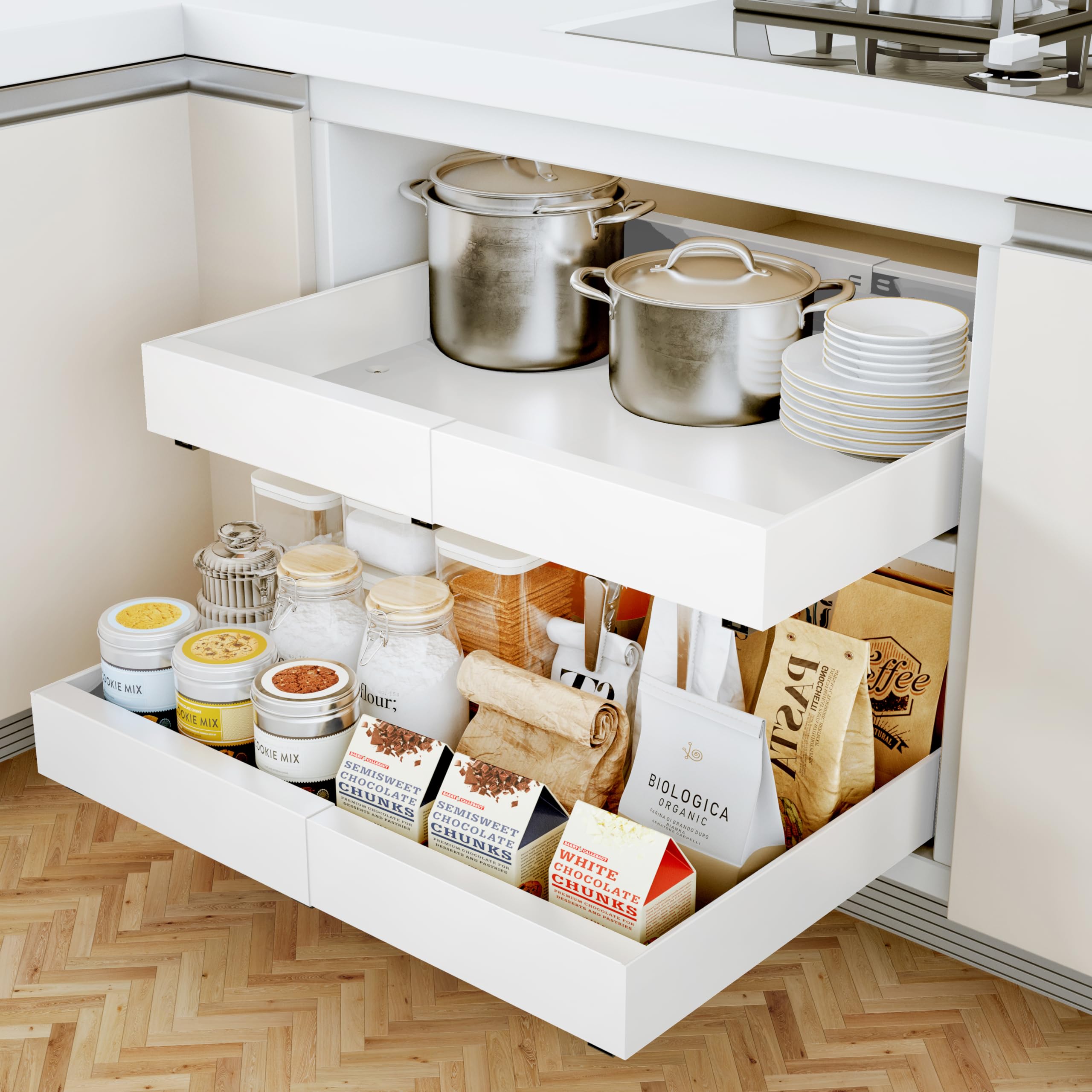 ToBeAce Pull Out Cabinet Organizer Expandable 12.5"-20.5", Adhesive ...