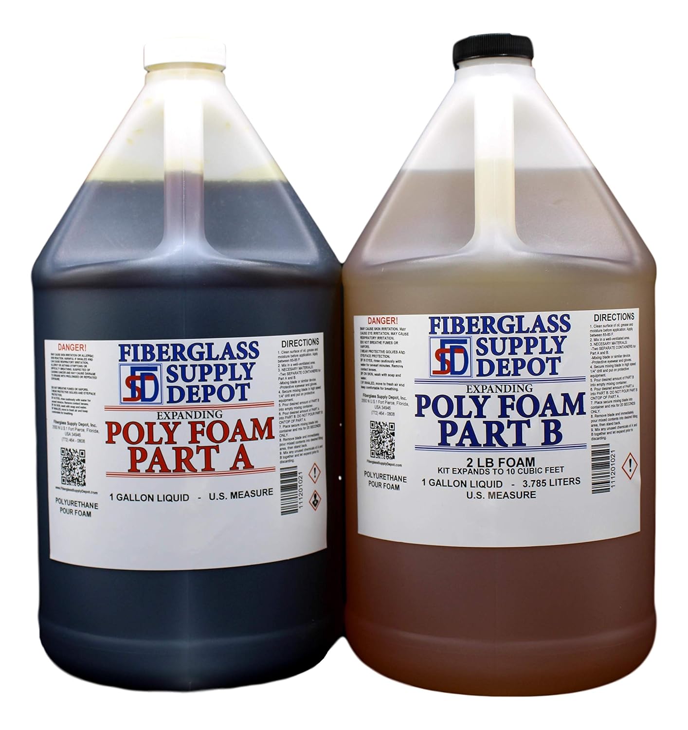 2 Lb Density Expanding Pour Foam, 2 Part Polyurethane Closed Cell ...