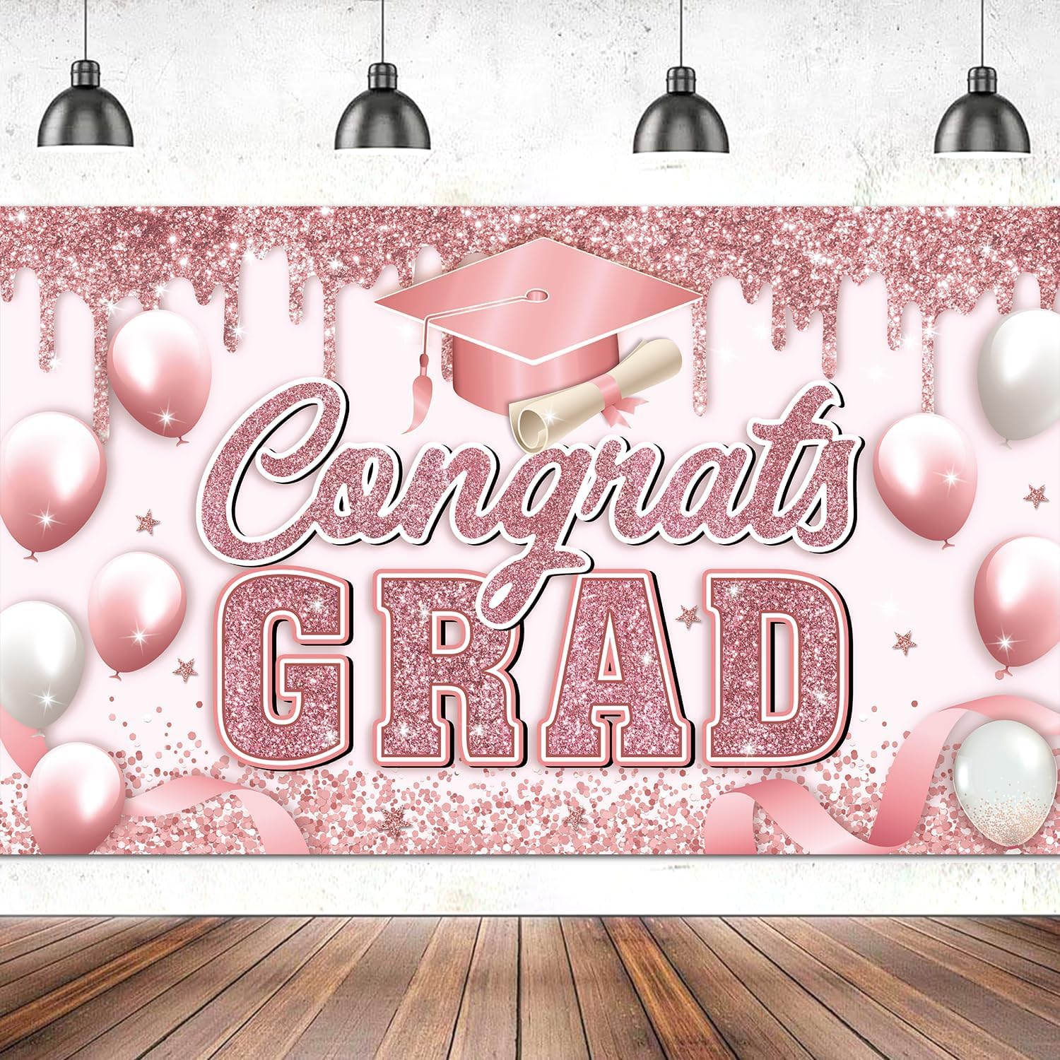 Pink Graduation Decorations 2025 Backdrop Banner Class of 2025 Pink ...
