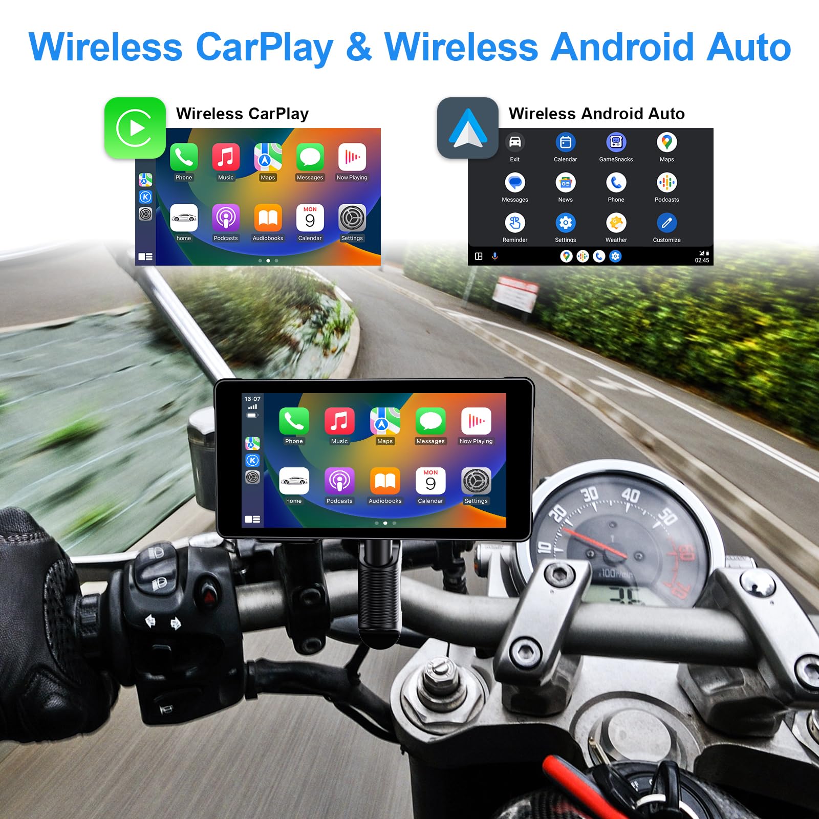 Mua Portable Motorcycle Dash Cam, Motorcycle Wireless Apple CarPlay ...
