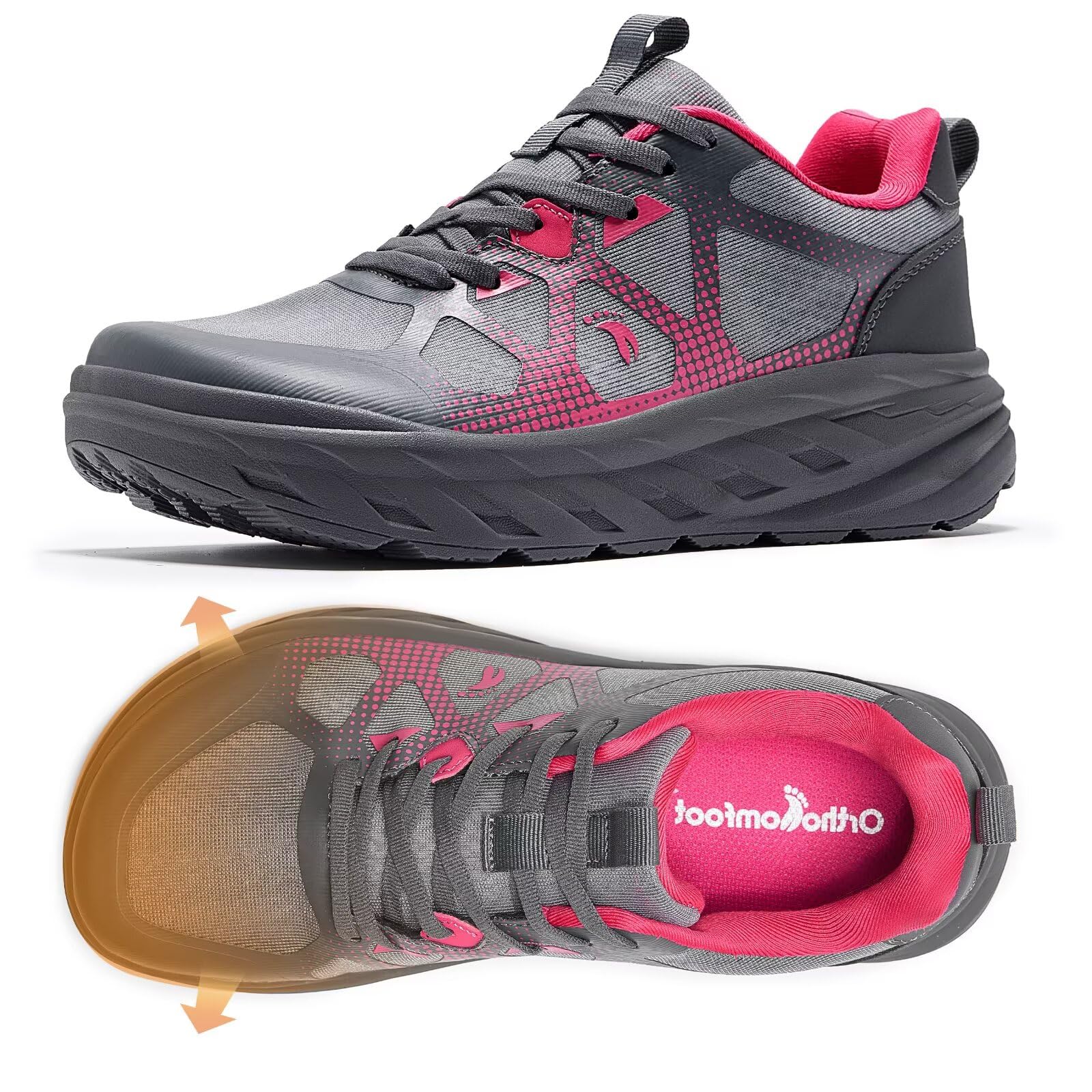 Women's Orthopedic Diabetic Wide Walking Shoes: Comfort Plantar ...