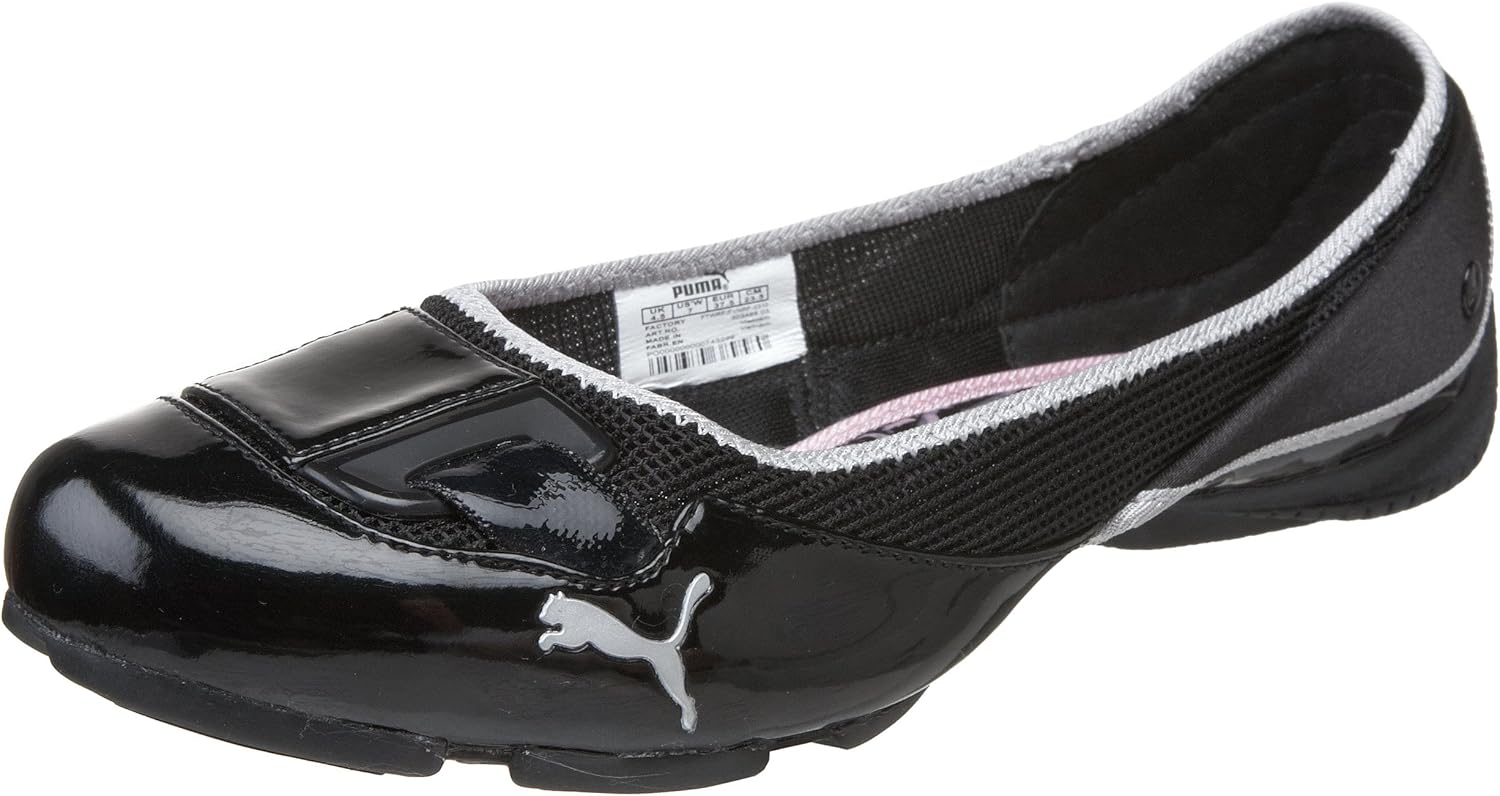 Amazon.com | PUMA Women's Saba Ballet Gloss Flat, Black/Silver/Opera ...
