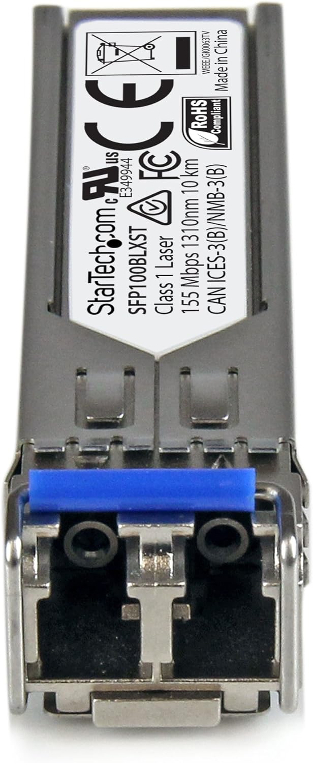 StarTech MSA Uncoded Compatible SFP Module – 100BASE-LX – 100MbE Single Mode Fiber (SMF) Optic ...