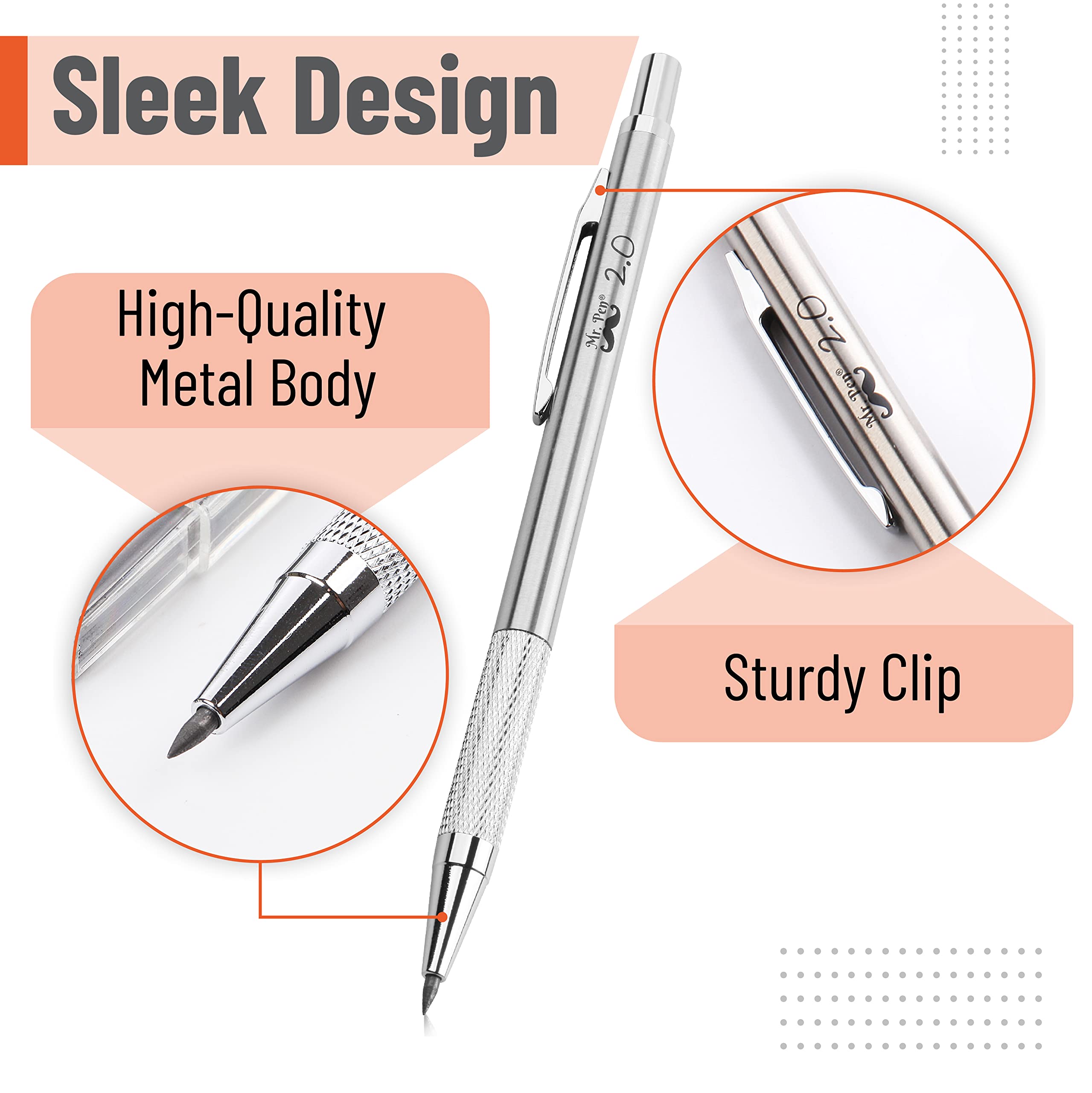 Mua Mr. Pen- Mechanical Pencil, Metal, 2mm for Drafting, Drawing, Lead ...