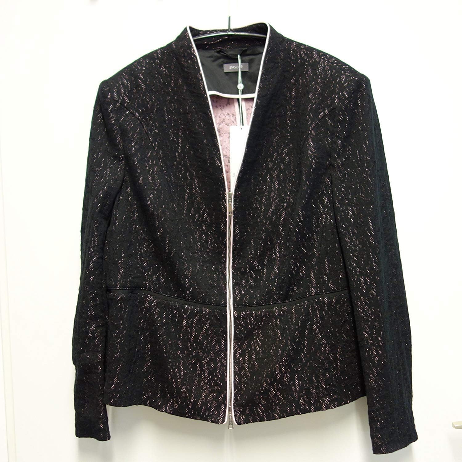 BASLER Damen Blazer Jacke Venice 1 218022001 Gr 46 Schwarz Rosa: Amazon ...