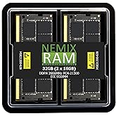 NEMIX RAM 32GB (2X16GB) DDR4 2666MHZ PC4-21300 2Rx8 1.2V CL19 260-PIN ECC Unbuffered SODIMM NAS ...
