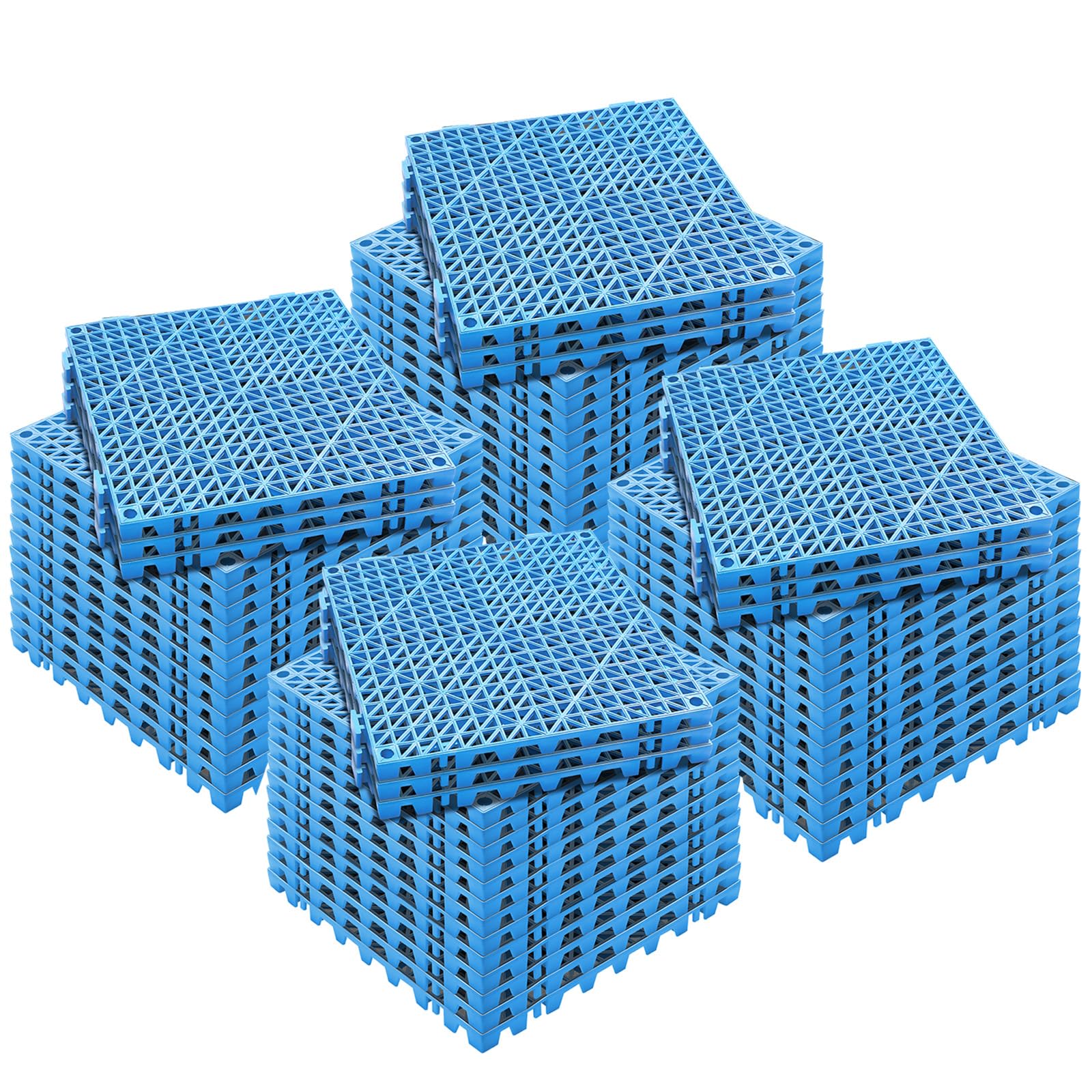 VEVOR Interlocking Tiles, 55Pcs 12 x 12 in, Soft PVC Drainage Tile Mat ...