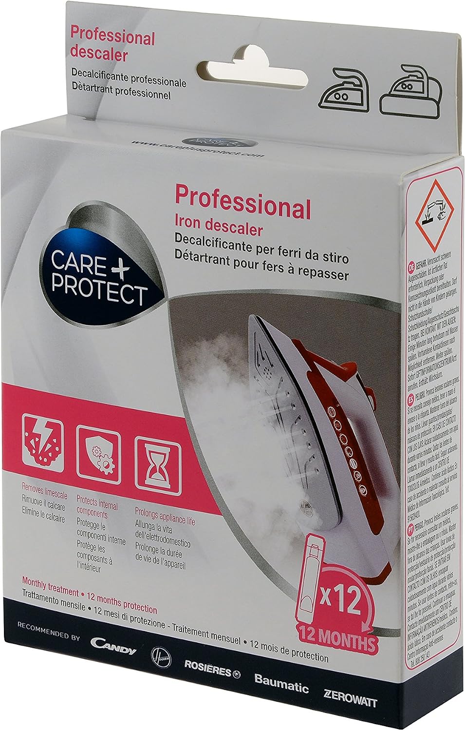 Care + Protect Iron Liquid De-scaler 12x Single doses, White – BigaMart