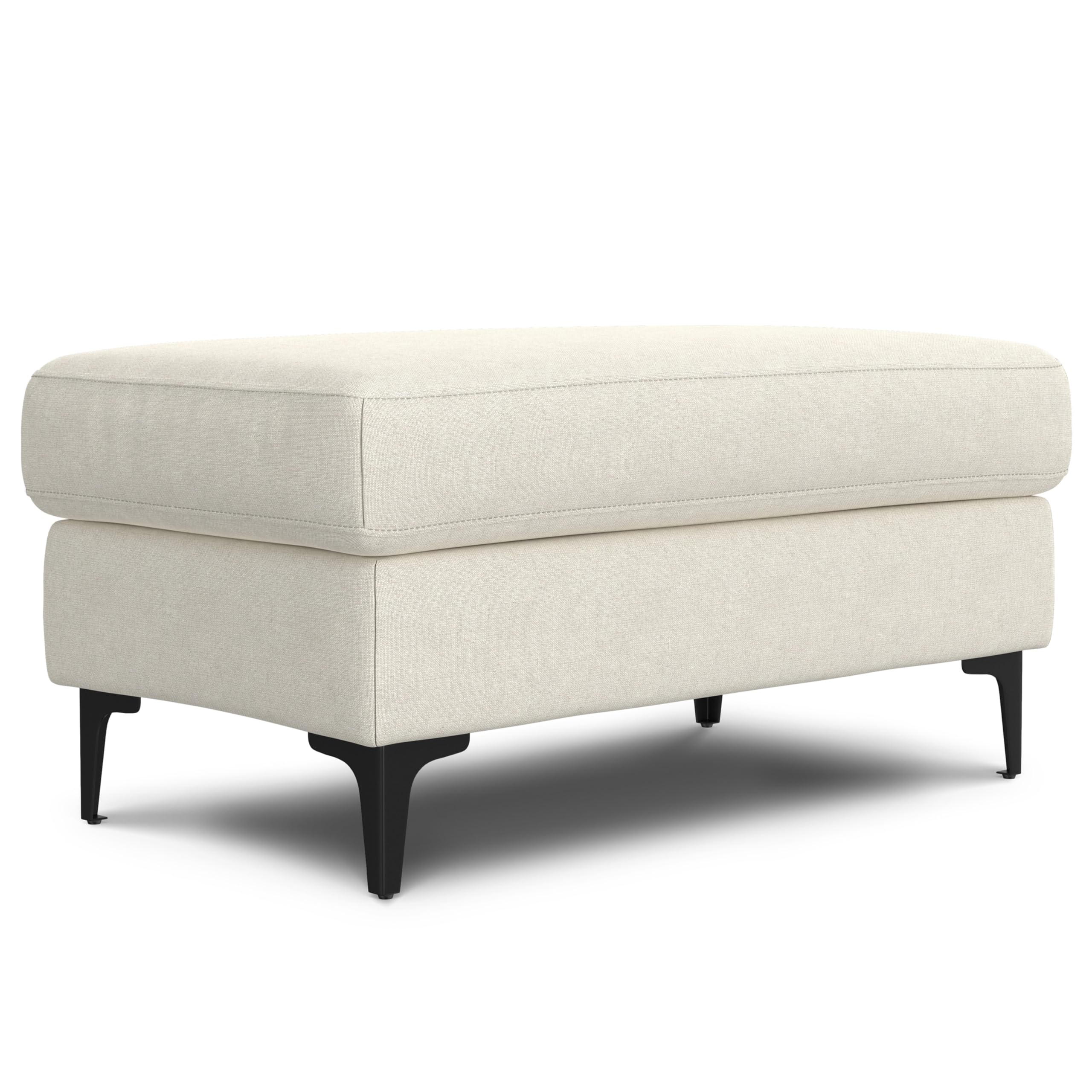 SIMPLIHOME Ava Ottoman in 100% Recycled Polyester Tightly Woven ...
