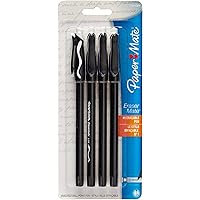 Amazon.com : Papermate Erasermate Medium Point (1.0 mm) Black Erasable ...