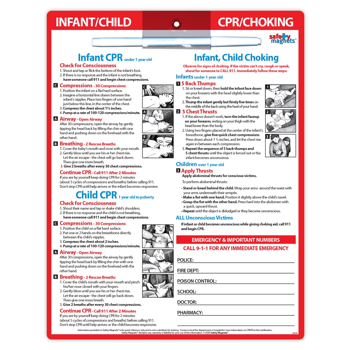Mua Infant and Child CPR and Choking Magnet - First Aid Quick Reference ...