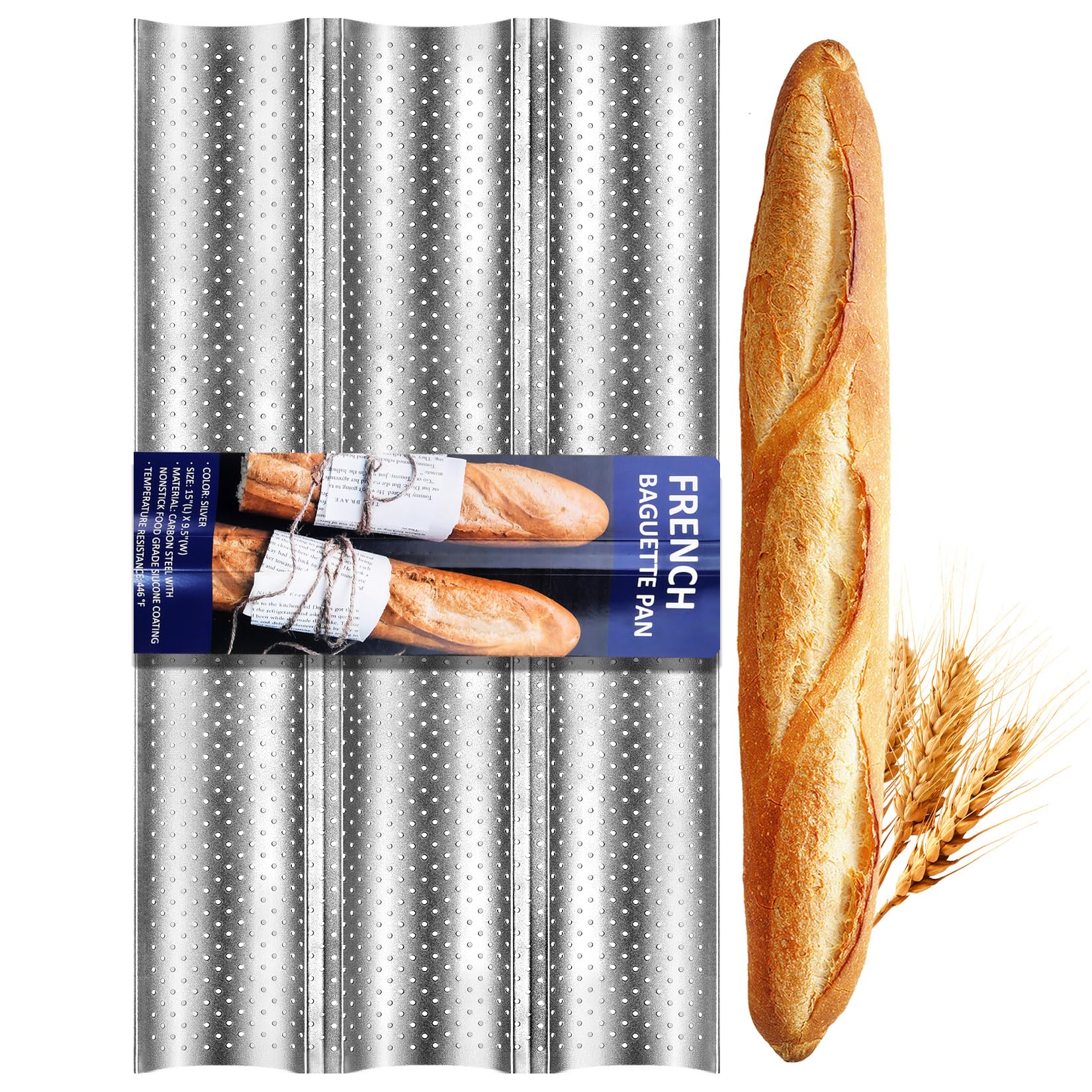 GGC Baguette bread pan, 3-Loaf French Bread Pan with Nonstick ...