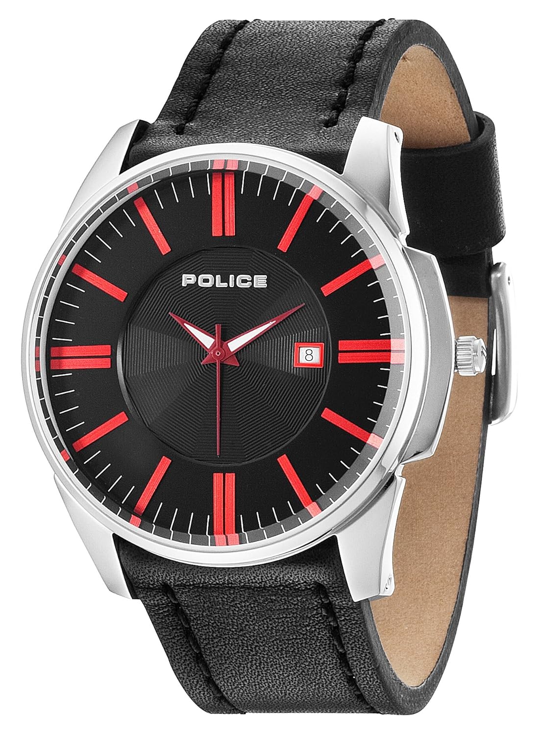 Police Men's Quartz Watch with Black Dial Analogue Display and Black ...