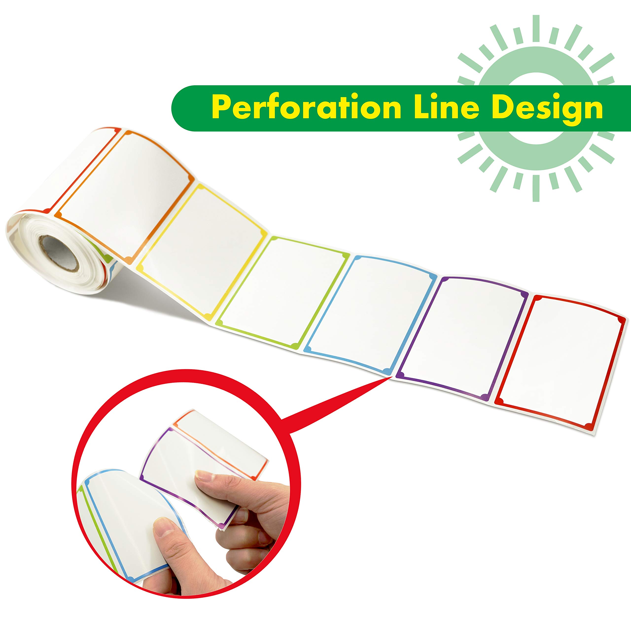 Mua 300pcs 6 Colors Plain Name tag Labels with Perforated Line for ...