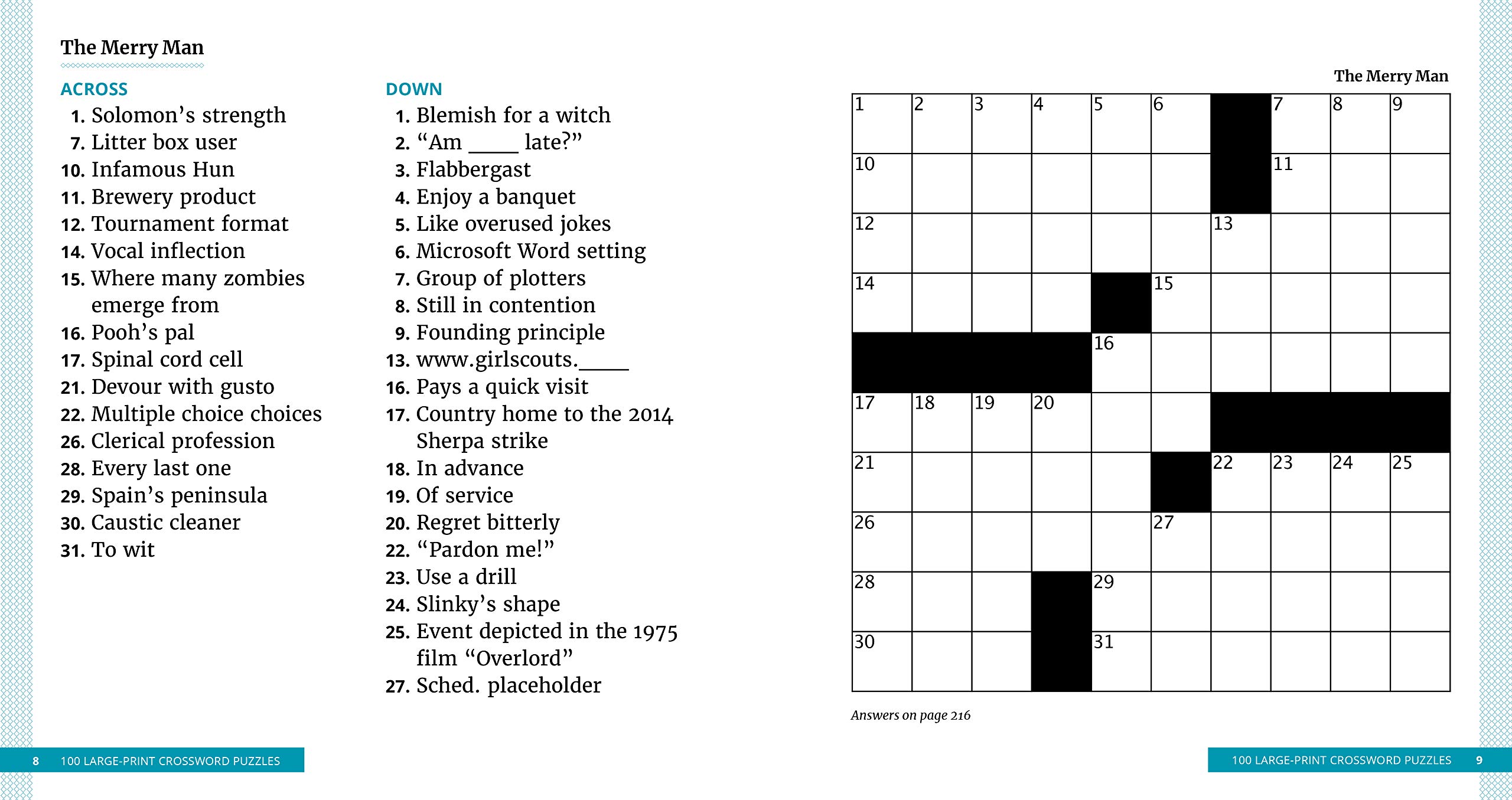 Easy Printable Crossword Puzzles Free Large Print Crossword Puzzles 
