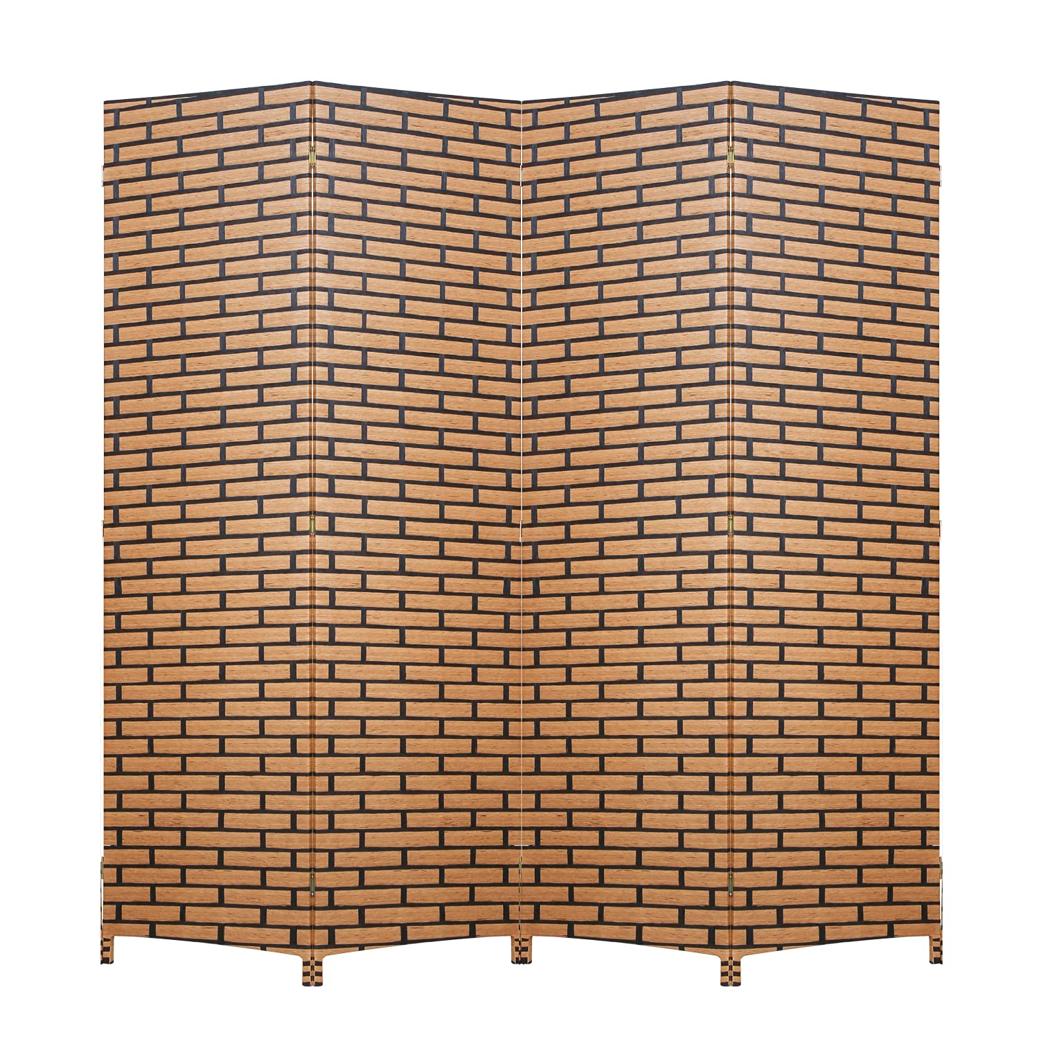 Room Divider Wood Screen 4 Panel Wood Mesh Woven Design Room Screen ...