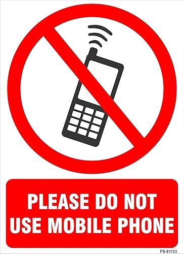 Signageshop PS-81133 Vinyl Please Do Not Use Mobile Phone Sign: Amazon ...