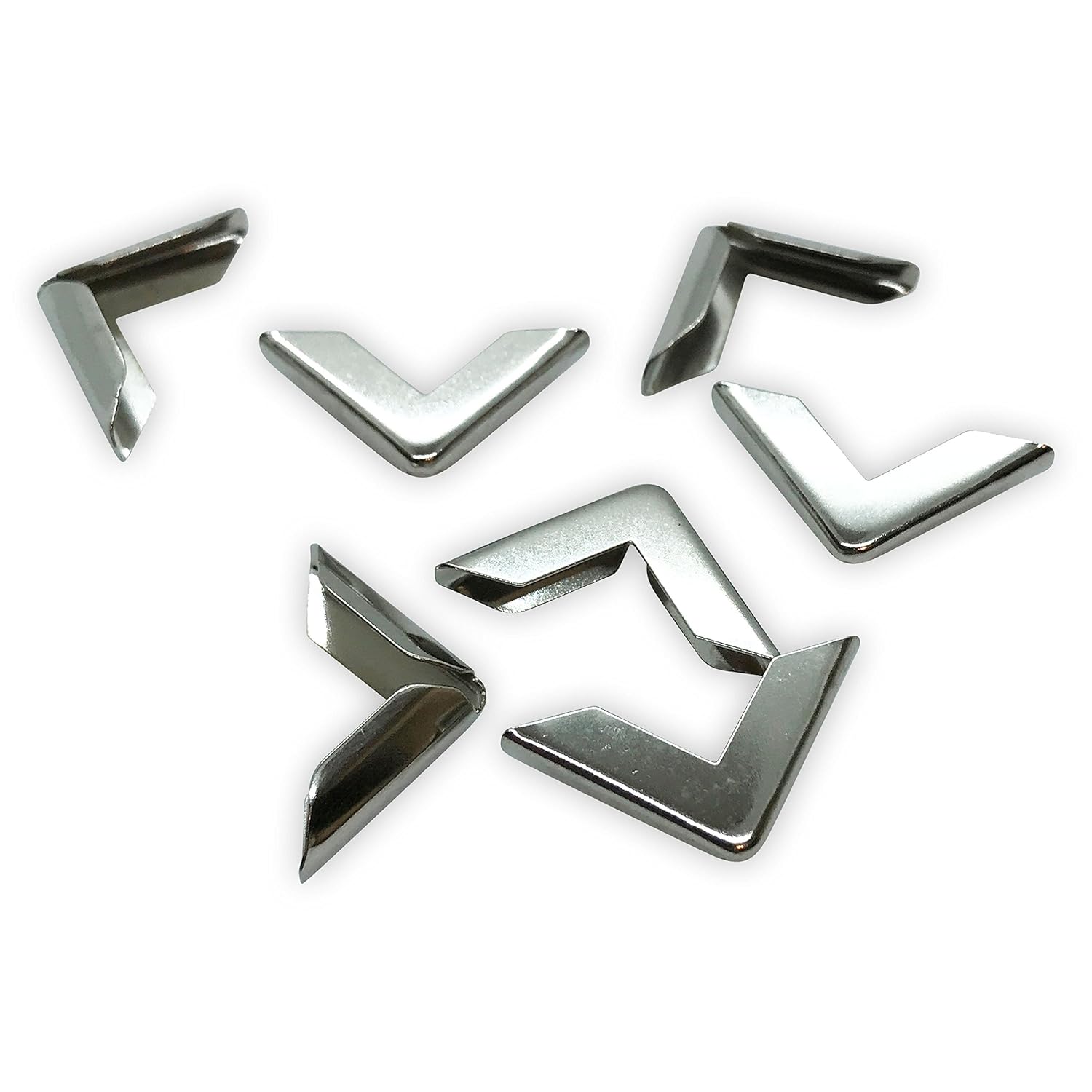 40 Buchecken / Buchbeschläge aus Metall (silber, 16 x 16 x 3,5 mm ...