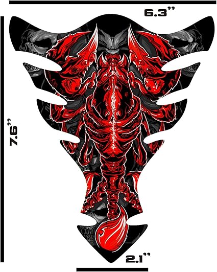 Amazon.com: Size is 7.6" tall x 6.3" wide, dark Red Scorpion Motorcycle ...