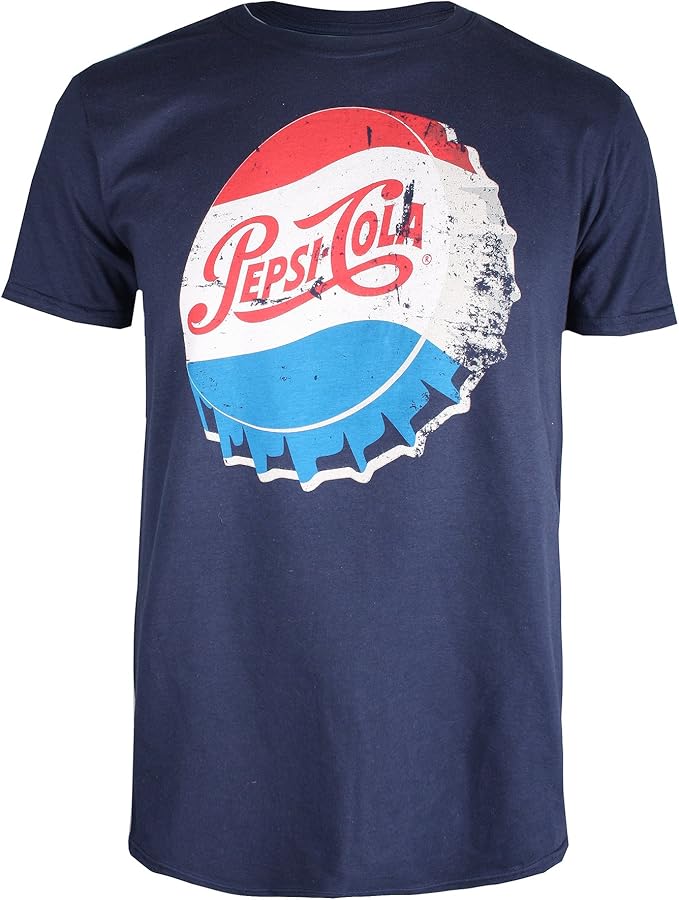 Pepsi Men's Vintage Cap T - Shirt: Get The Label: Amazon.co.uk: Clothing