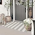Amazon.com: Sungea Grey and White Outdoor Runner Rug 2x4.3,Washable ...