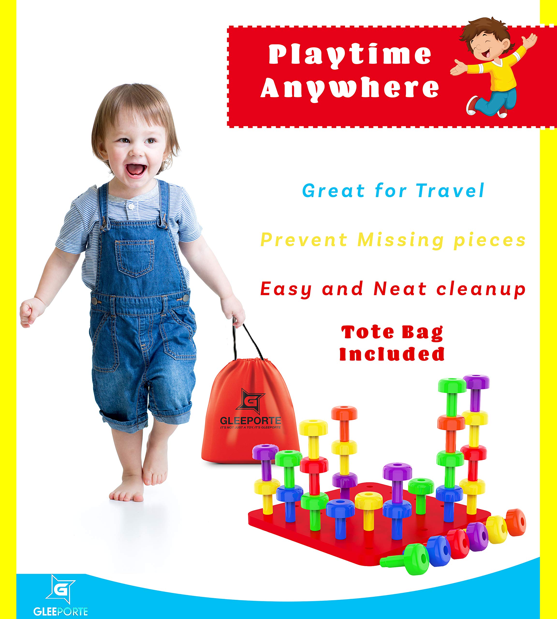 Mua Gleeporte Stacking Peg Board Set Toy (Peg Stacking Set, Basic Pack ...