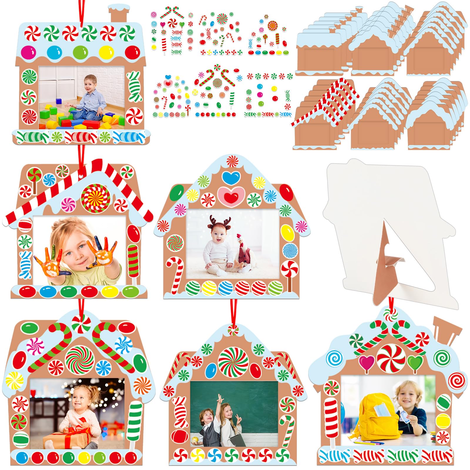 Qyeahkj 36 Packs Christmas Picture Frame Craft Kits for Kids, DIY ...